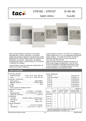 STR100 STR107 Wall Modules Ulotka techniczna | Schneider Electric