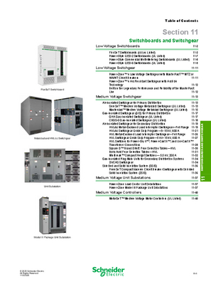 Switchboards and Switchgear: Digest Section 11 | Schneider Electric