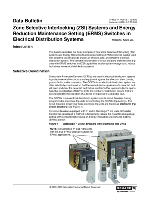 Zone Selective Interlocking (ZSI) Systems and Energy Reduction ...
