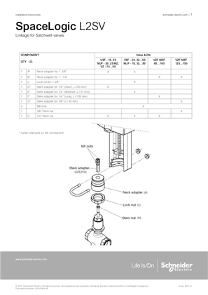 L2SV Linkage for Satchwell Valves Installation | Schneider Electric