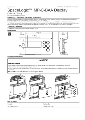 SpaceLogic™ MP-C-BAA Display | Schneider Electric