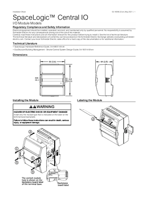 SpaceLogic™ Central IO Installation Sheet | Schneider Electric