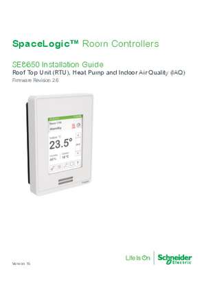 SpaceLogic SE8650 RTU, Heat Pump and IAQ Installation Guide | Schneider ...