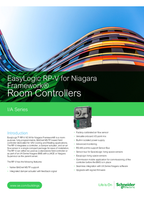 EasyLogic RP-V for Niagara Framework Room Controllers Specification ...