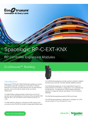 RP-C-EXT-KNX Specification Sheet | Schneider Electric
