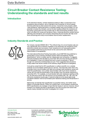 Circuit Breaker Contact Resistance Testing: Understanding the standards ...
