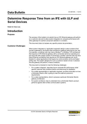 Determine Response Time from an IFE with ULP and Serial Devices Boletim ...