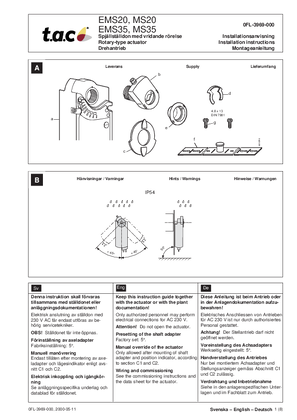 EMS20, MS20, EMS35, MS35 Rotary-type Actuator Guía de usuario | Schneider Electric