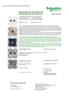EU Declaration of Conformity Declaración de conformidad | Schneider ...