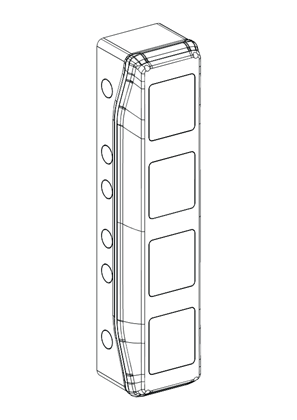Mureva Interface modules Enclosure 4 openings - 3D CAD | Schneider Electric