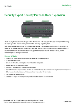 SP-RDM2 Security Expert - 2 Door Expansion Module - Specification Sheet ...