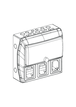 Mureva Enclosure for 3 sockets outlets - 3D CAD | Schneider Electric