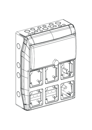 Mureva Enclosure for 6 sockets outlets - 3D CAD | Schneider Electric