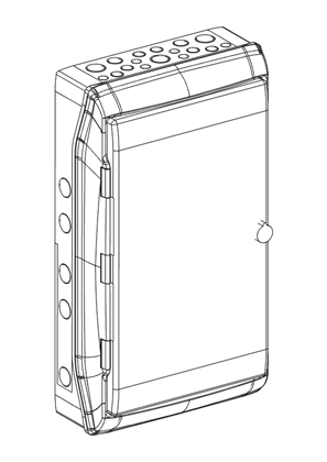 Mureva Polyvalent Enclosure with plain door 448x460mm - 3D CAD ...