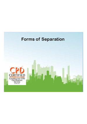 Forms of Separation CPD | Schneider Electric