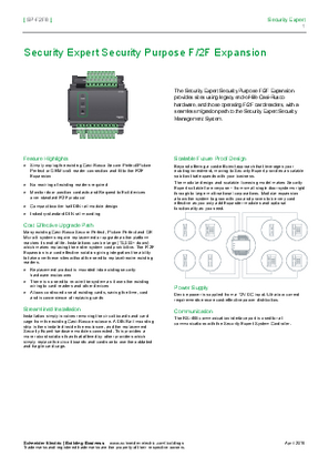 SP-F2F8 Security Expert - Casi-Rusco Expansion - Specification Sheet | Schneider Electric