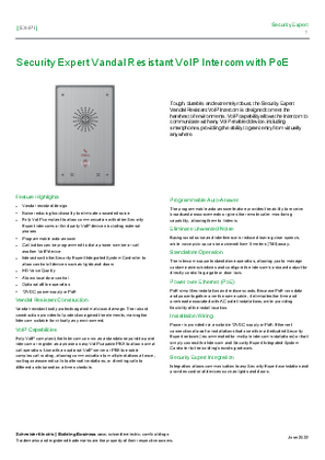 SX-IPI Security Expert - IP Intercom - Specification Sheet | Schneider ...