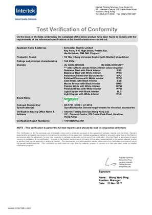 Test verification of conformity | Schneider Electric