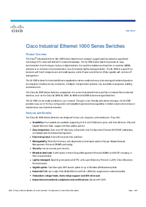 Cisco Industrial Ethernet 1000 Switches - Data Sheet - EcoStruxure Building | Schneider Electric