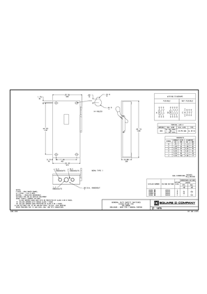 Technical drawing for 2D CAD: General Duty Safety Switches, 600A ...
