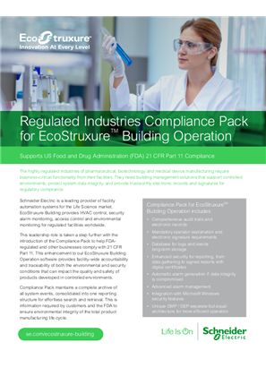 Regulated Industries Compliance Pack for EcoStruxureTM Building ...