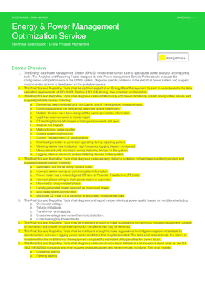 EcoStruxure Power Advisor Short Form Specification - Killing Phrases ...