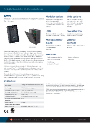 GWN Series Wall Mounted Platform for Gas Sensors Specification Sheet ...
