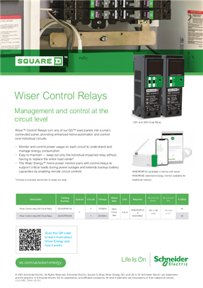 Wiser Control Relays Folheto | Schneider Electric