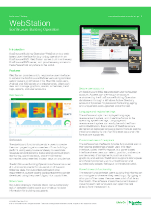 WebStation - EcoStruxure Building Operation Specification Sheet v3.0 ...