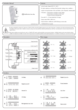 821TD10H or 822TD10H Multifunction Time Relay Instructions | Schneider ...