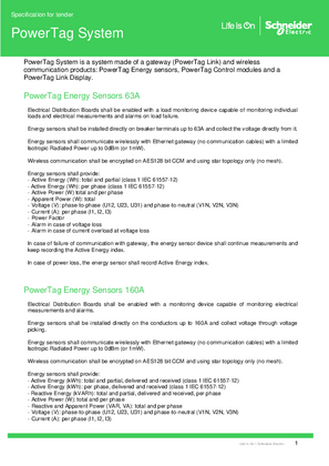 PowerTag System - Spec for tender | Schneider Electric