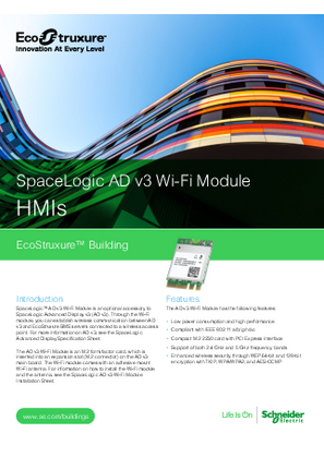 SpaceLogic AD v3 Wi-Fi Module - HMIs Specification Sheet | Schneider ...