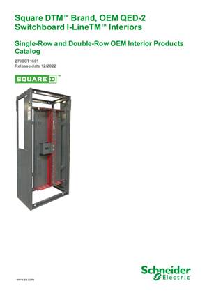 Square D Brand, OEM QED-2 Switchboard I-Line Interiors Single-Row and ...