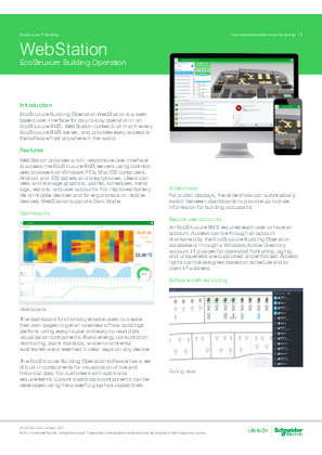 WebStation - EcoStruxure Building Operation Specification Sheet v3.2 v3 ...