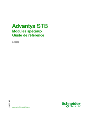 Advantys STB - Modules spéciaux, Guide de référence | Schneider Electric