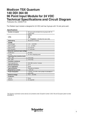 140DDI36400, 96 Point Input Module for 24 VDC, Instruction Sheet ...