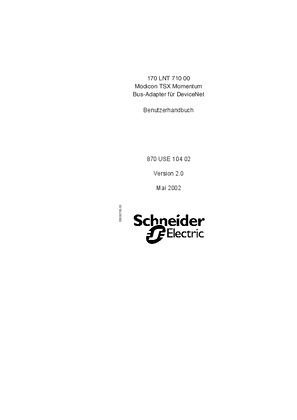 170LNT71000, Bus-Adapter für DeviceNet Benutzerhandbuch | Schneider ...