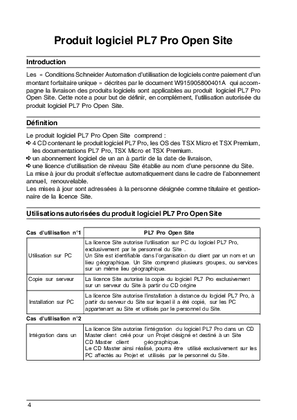 PL7 Pro Open Site, Logiciel Gebrauchsanleitung | Schneider Electric