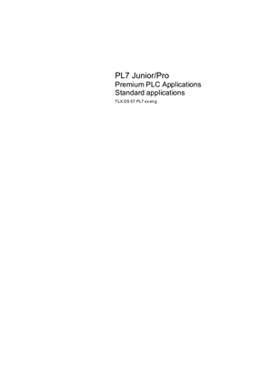 PL7 Junior/Pro - Premium PLC Applications - Standard applications User ...