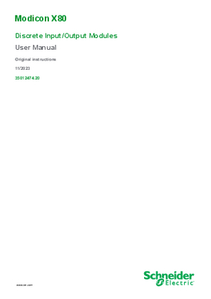 Modicon X80 - Discrete Input / Output Modules, User Manual | Schneider Electric