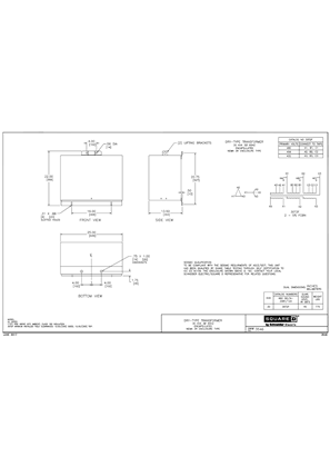 Technical drawing for DRY-TYPE TRANSFORMER 30 KVA 3PH 60HZ ENCAPSULATED ...