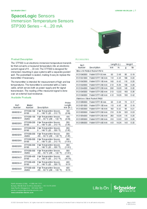 STP300 Immersion Pipe Temperature Transmitter 4-20mA Specification ...