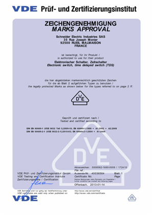 VDE certificate | Schneider Electric