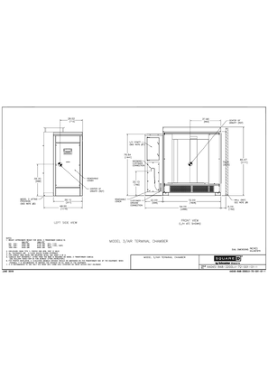MODEL 3/AIR TERMINAL CHAMBER OUTLINE DRAWING CAD | Schneider Electric