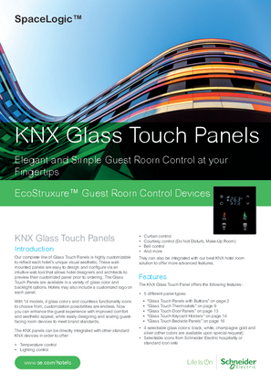 SpaceLogic KNX Glass Touch Panels Specification Sheet | Schneider Electric