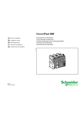 MasterPact NW - Circuit breaker accessories - Instruction Sheet ...