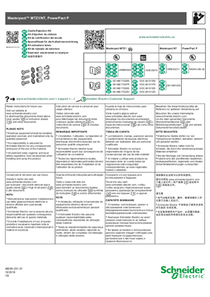 MasterPacT MTZ1, NT and PowerPacT P-frame Circuit Breakers Cradle ...