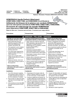 HOM2PAVHA Handle Padlock Attachment Instruction Sheet | Schneider Electric