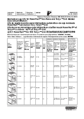 Mechanical Lug Kits Installation Instructions | Schneider Electric