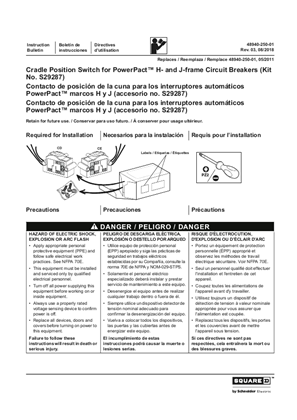 Cradle Position Switch for PowerPacT H- and J-frame Circuit Breakers ...
